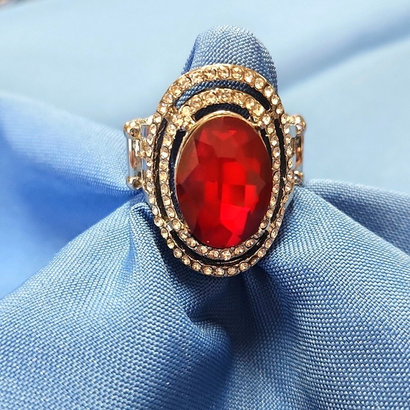 paparazzi | Jewelry | Paparazzi Red Rhinestone Ring | Poshmark